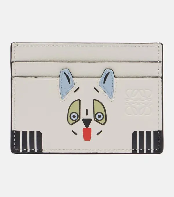 Loewe X Louis Wain Cats Leather Card Holder - White