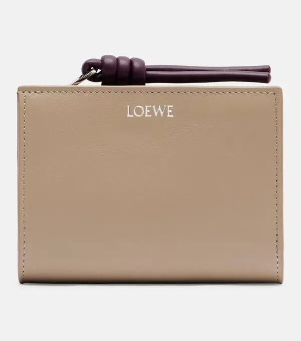 Loewe Knot Leather Wallet - Beige