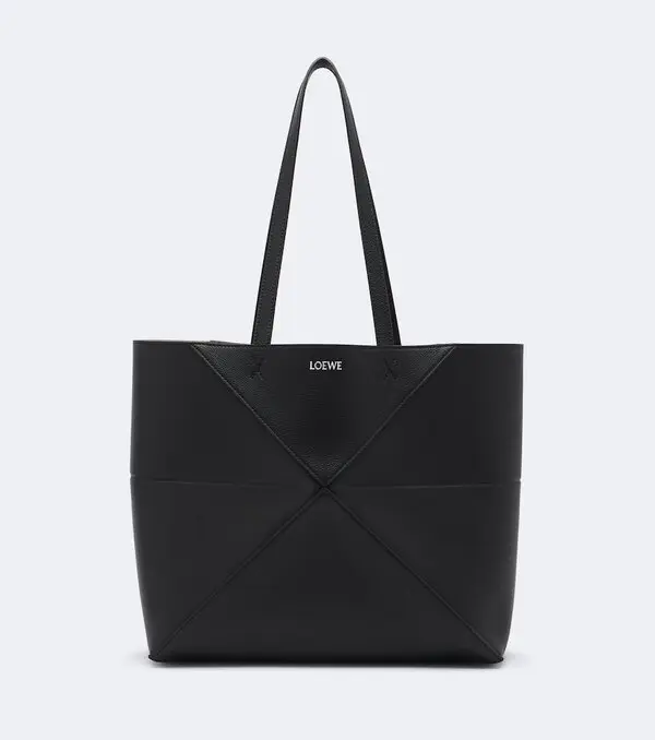Loewe Puzzle Fold Medium Tote Bag - Black