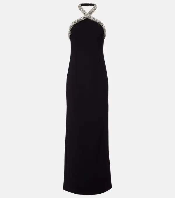 Simkhai Embellished Halterneck Gown - Black