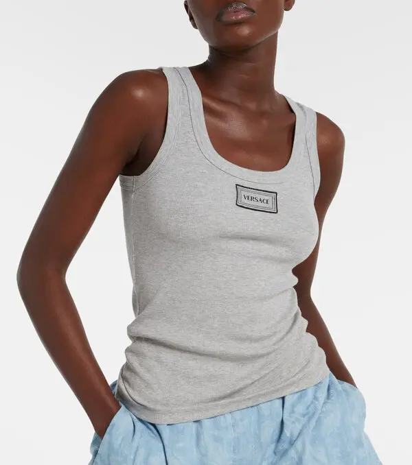 Versace Cotton-blend Top - Grey