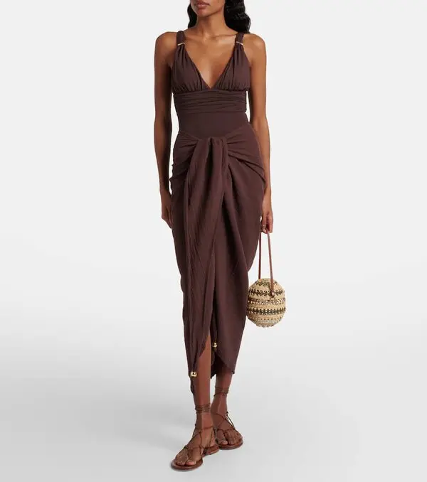Melissa Odabash Winnie Cotton Beach Cover-up - Brown