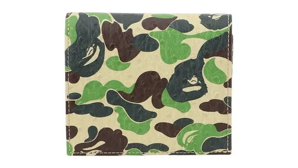 A BATHING APE Abc Camo Mini Wallet - Green