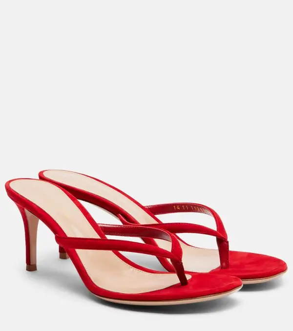 GIANVITO ROSSI Calypso Suede Thong Sandals