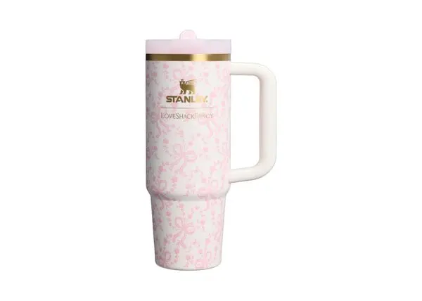 STANLEY 1913 X Loveshackfancy 30oz Protour Flip Straw Quencher Tumbler - Coquette Bow Chantilly