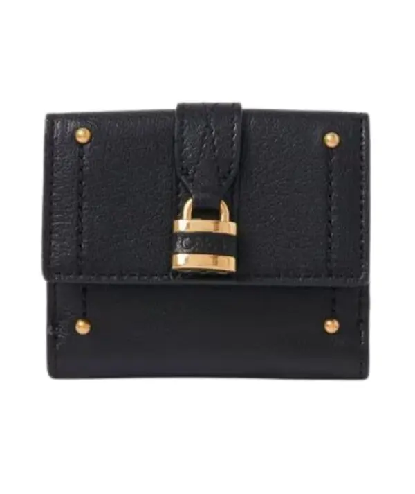 Chloé Paddington Tri-fold In Grained Leather - Black