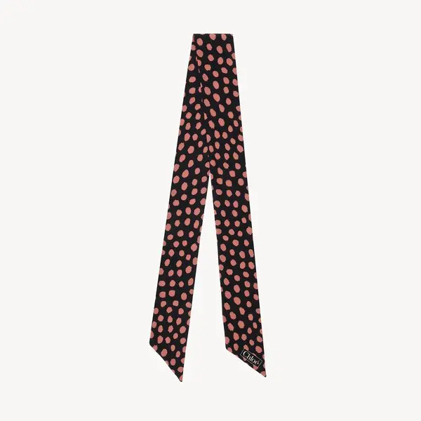 Chloé The Spotted Bandeau Scarf In Single - Black - Pink