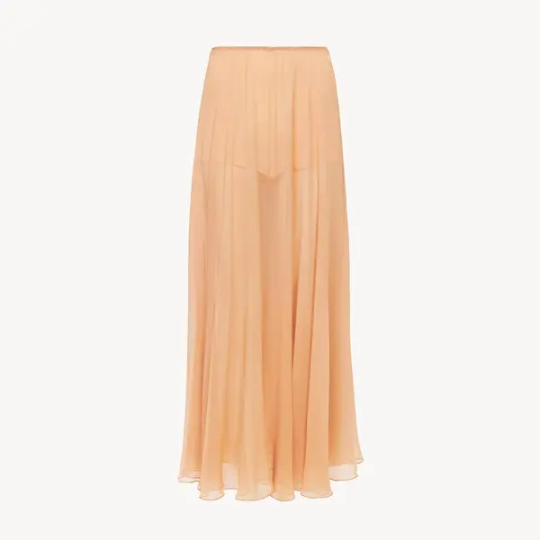 Chloé Long Skirt In Mousseline - Cheek