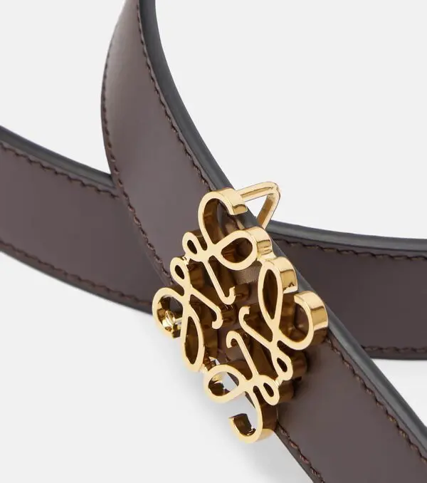 Loewe Anagram Leather Belt - Brown