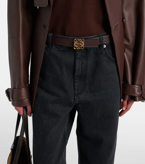 Loewe Anagram Leather Belt - Brown