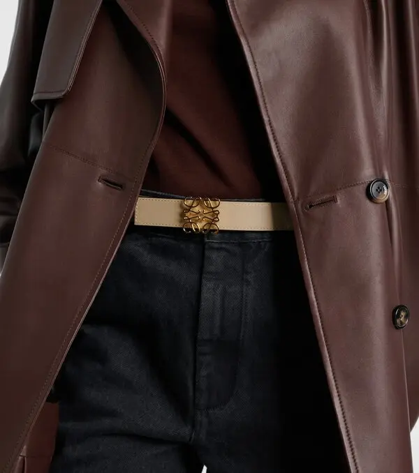 Loewe Anagram Leather Belt - Brown