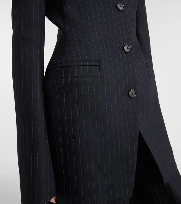 Khaite Naran Pinstripe Wool-blend Blazer