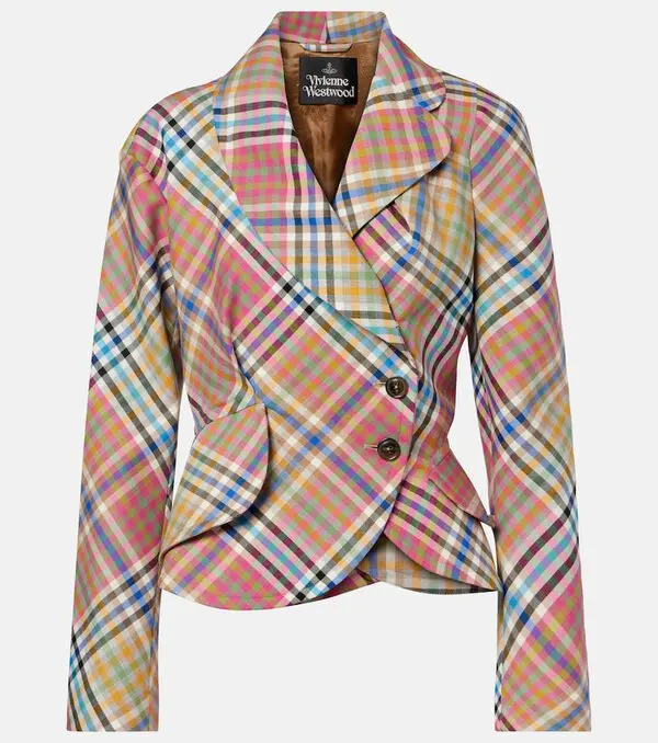 VIVIENNE WESTWOOD Stormy Asymmetric Wool Blazer - Multicoloured