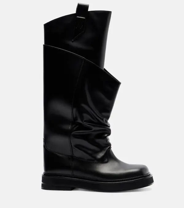 Attico Passeggiata Leather Combat Boots