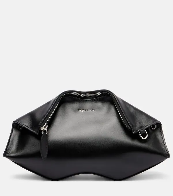 Alexander McQueen Manta Small Leather Clutch - Black