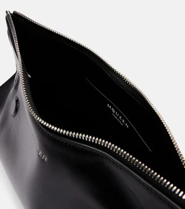 Alexander McQueen Manta Small Leather Clutch - Black