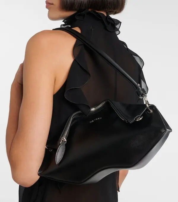 Alexander McQueen Manta Small Leather Clutch - Black