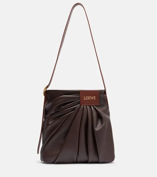 Loewe Draped Leather Tote - Brown