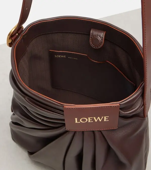 Loewe Draped Leather Tote - Brown