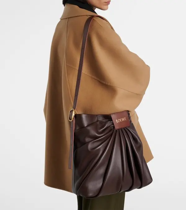 Loewe Draped Leather Tote - Brown
