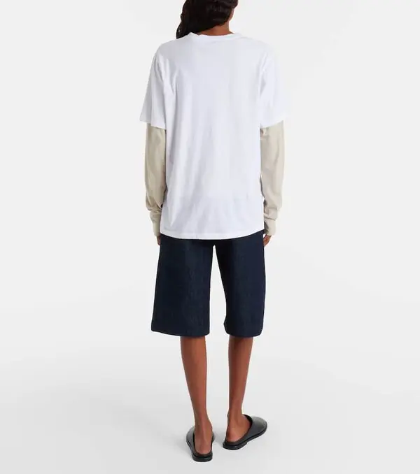 FRAME Tailored Low-rise Denim Wide-leg Shorts