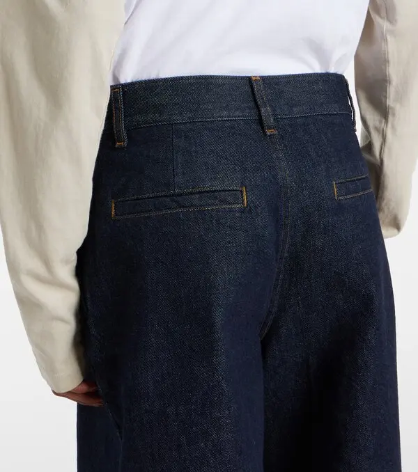 FRAME Tailored Low-rise Denim Wide-leg Shorts