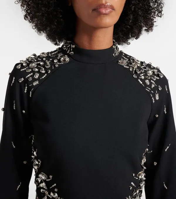 Simkhai Carla Embellished Crepe Mini Dress