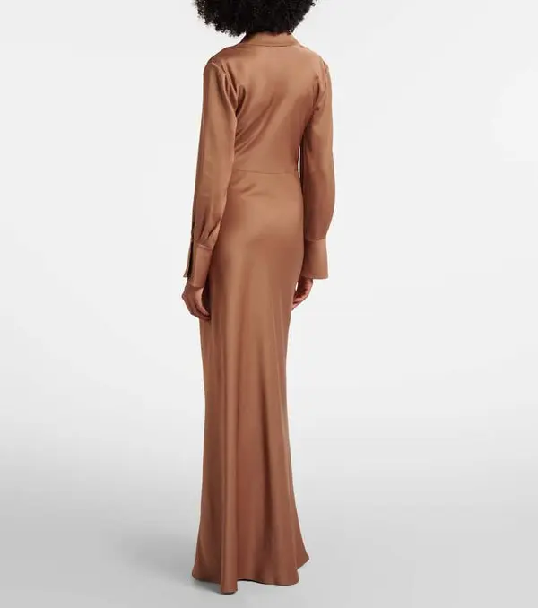 Simkhai Adelle Draped Gown - Brown