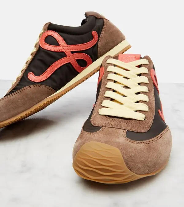 Loewe Ballet Runner 2.0 Suede-trimmed Sneakers - Brown