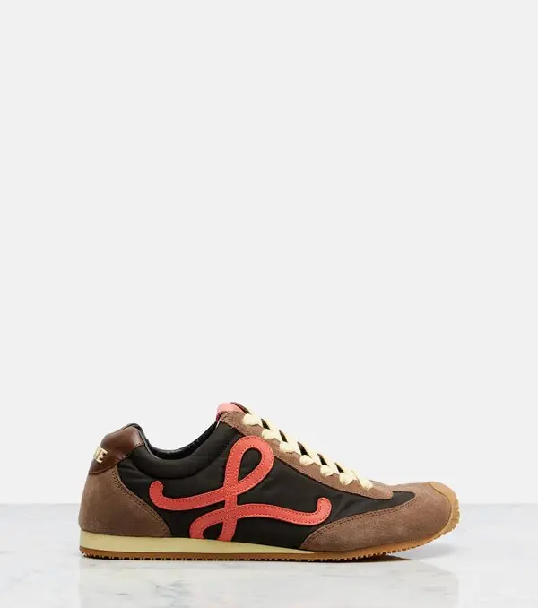 Loewe Ballet Runner 2.0 Suede-trimmed Sneakers - Brown