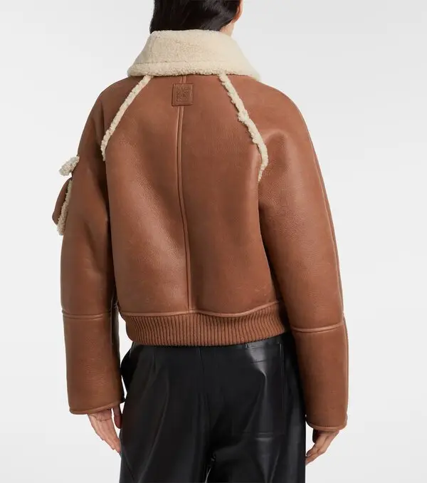 Loewe Shearling-trimmed Leather Blouson Jacket