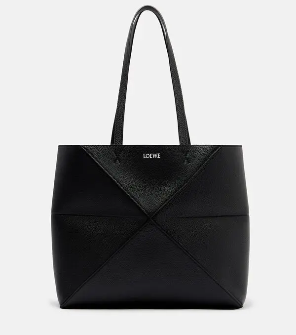 Loewe Puzzle Fold Medium Tote Bag - Black