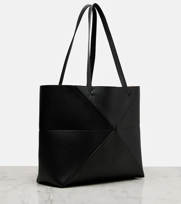 Loewe Puzzle Fold Medium Tote Bag - Black