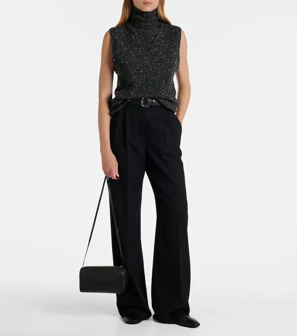 THE ROW Nappa Leather Crossbody Bag - Black
