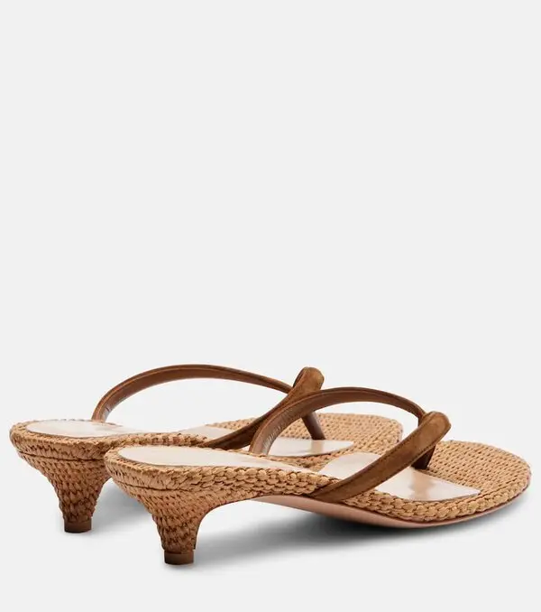 GIANVITO ROSSI Calypso 35 Leather Thong Sandals