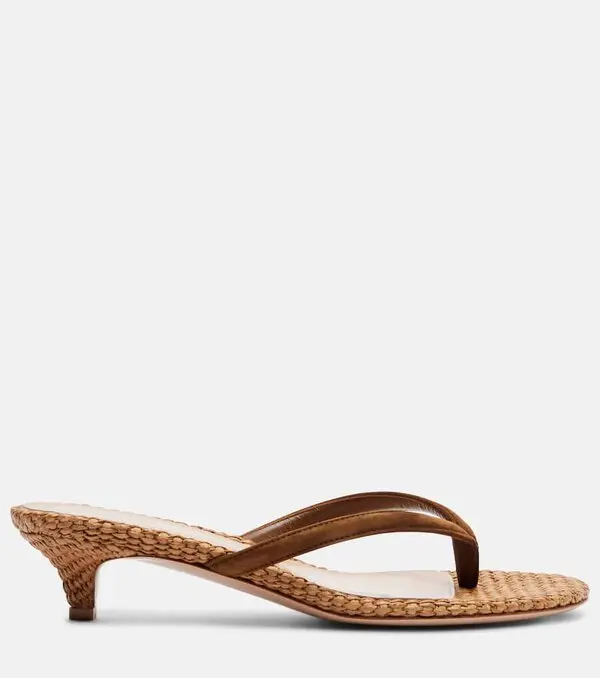 GIANVITO ROSSI Calypso 35 Leather Thong Sandals
