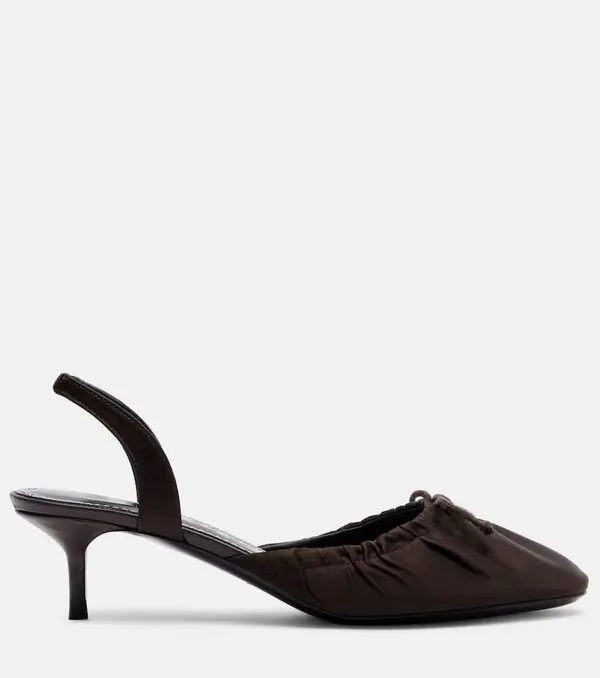 Staud Alba Satin Slingback Pumps - Brown