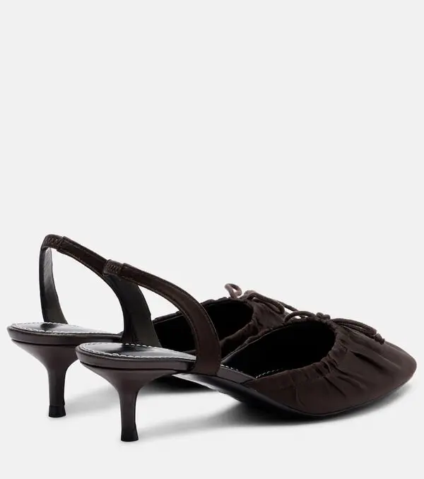 Staud Alba Satin Slingback Pumps - Brown