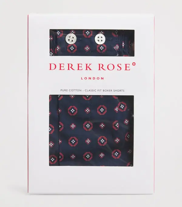 Derek Rose Silk Geo Print Traditional Boxer Shorts