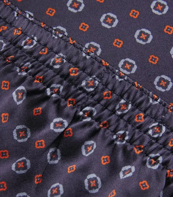 Derek Rose Silk Geo Print Traditional Boxer Shorts