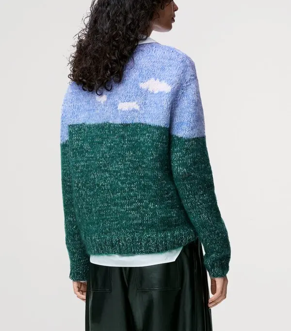 Loewe X Louis Wain Wool-blend Cat Sweater - Blue