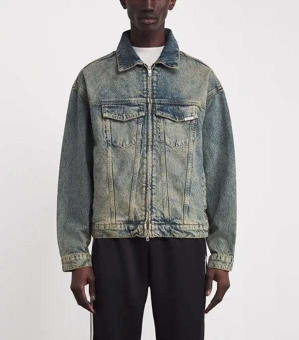 REPRESENT Bleached Denim Jacket - Blue