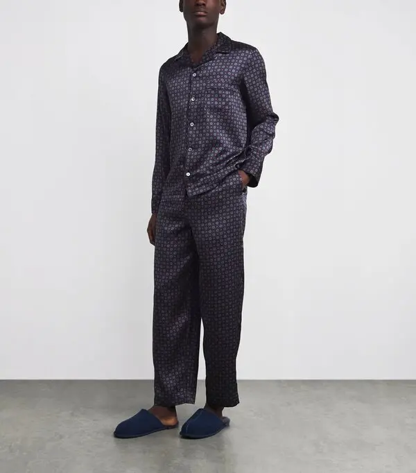 Derek Rose Silk Geometric Brindisi Pyjama Set