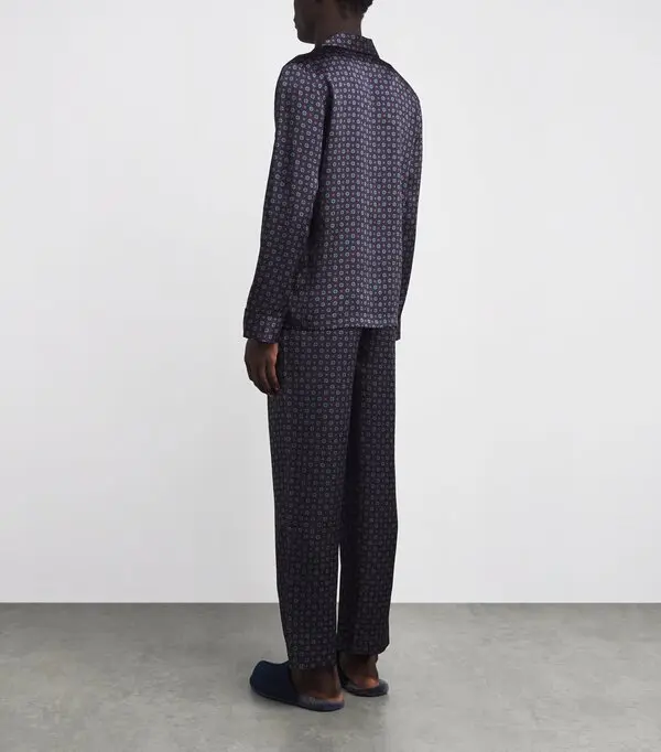 Derek Rose Silk Geometric Brindisi Pyjama Set