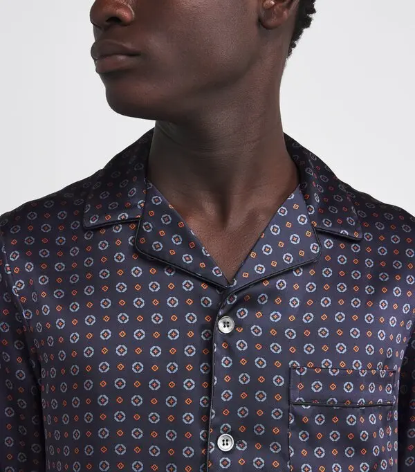 Derek Rose Silk Geometric Brindisi Pyjama Set