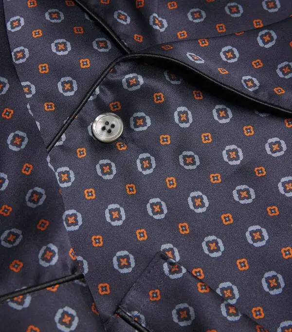 Derek Rose Silk Geometric Brindisi Pyjama Set