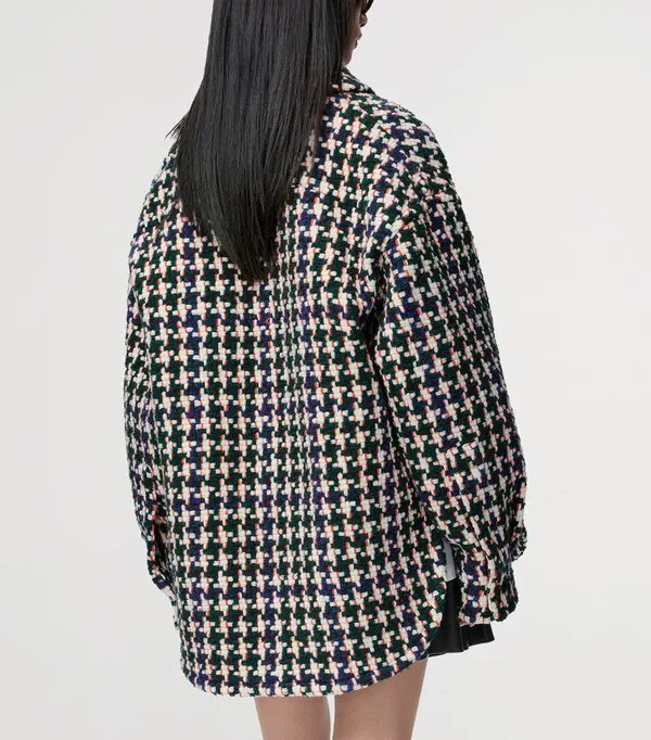 Loewe Tweed Houndstooth Overshirt - Green
