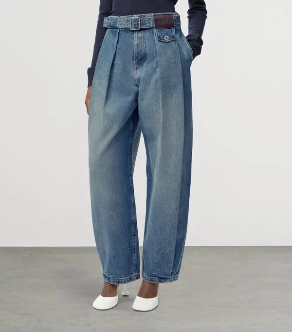 Loewe Pleated Boyfriend Jeans - Blue