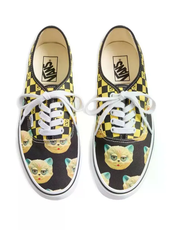 Valentino Garavani X Vans Printed Low-top Sneakers - Black