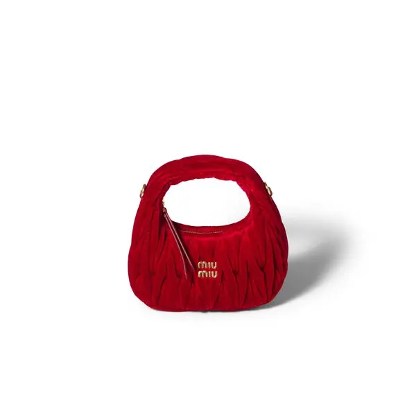 Miu Miu Wander Matelassé Velvet Mini-bag - Red